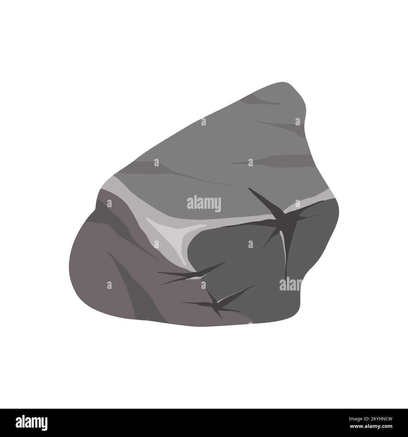 Gray cobblestone. Element of nature and mountains. Items for decoration ...