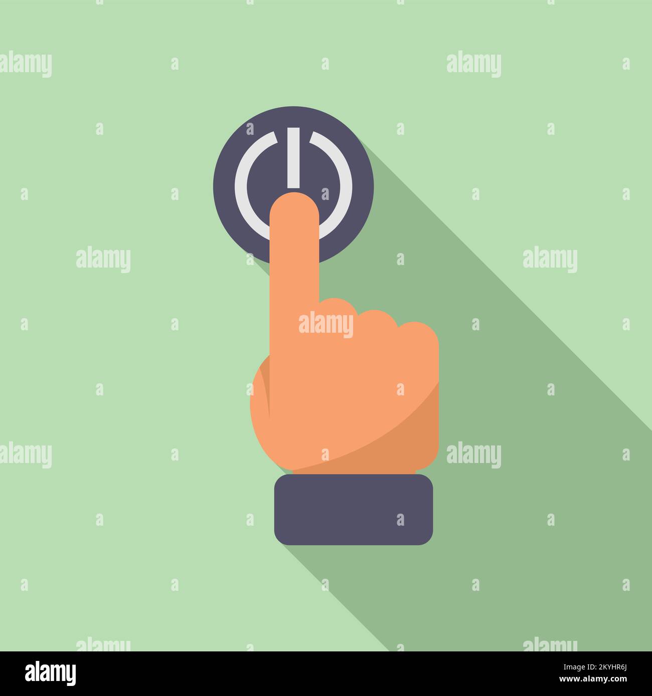 Turn off button icon flat vector. Business mobile. Service team Stock ...