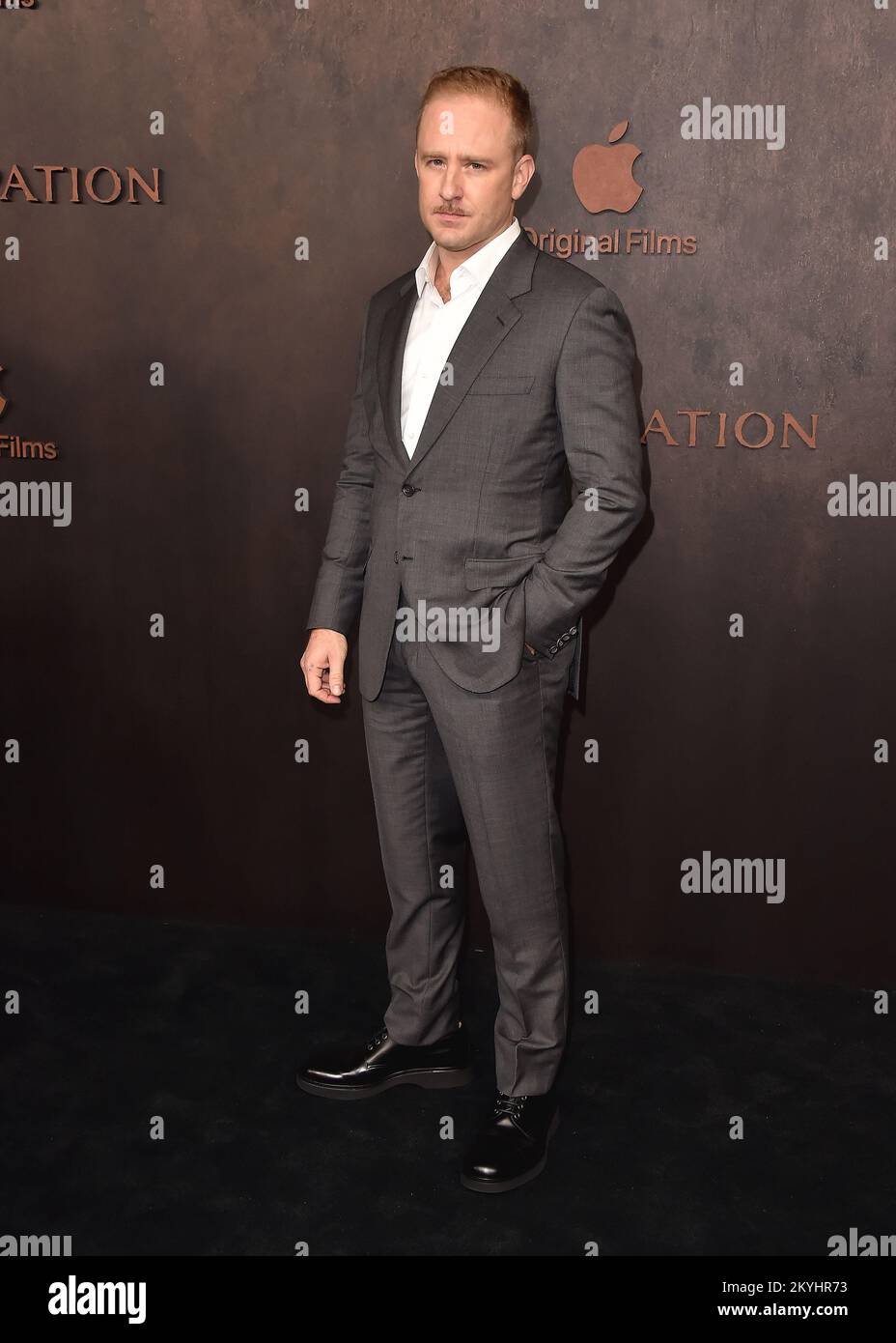 Ben Foster walking the red carpet at the premiere for Apple Original ...