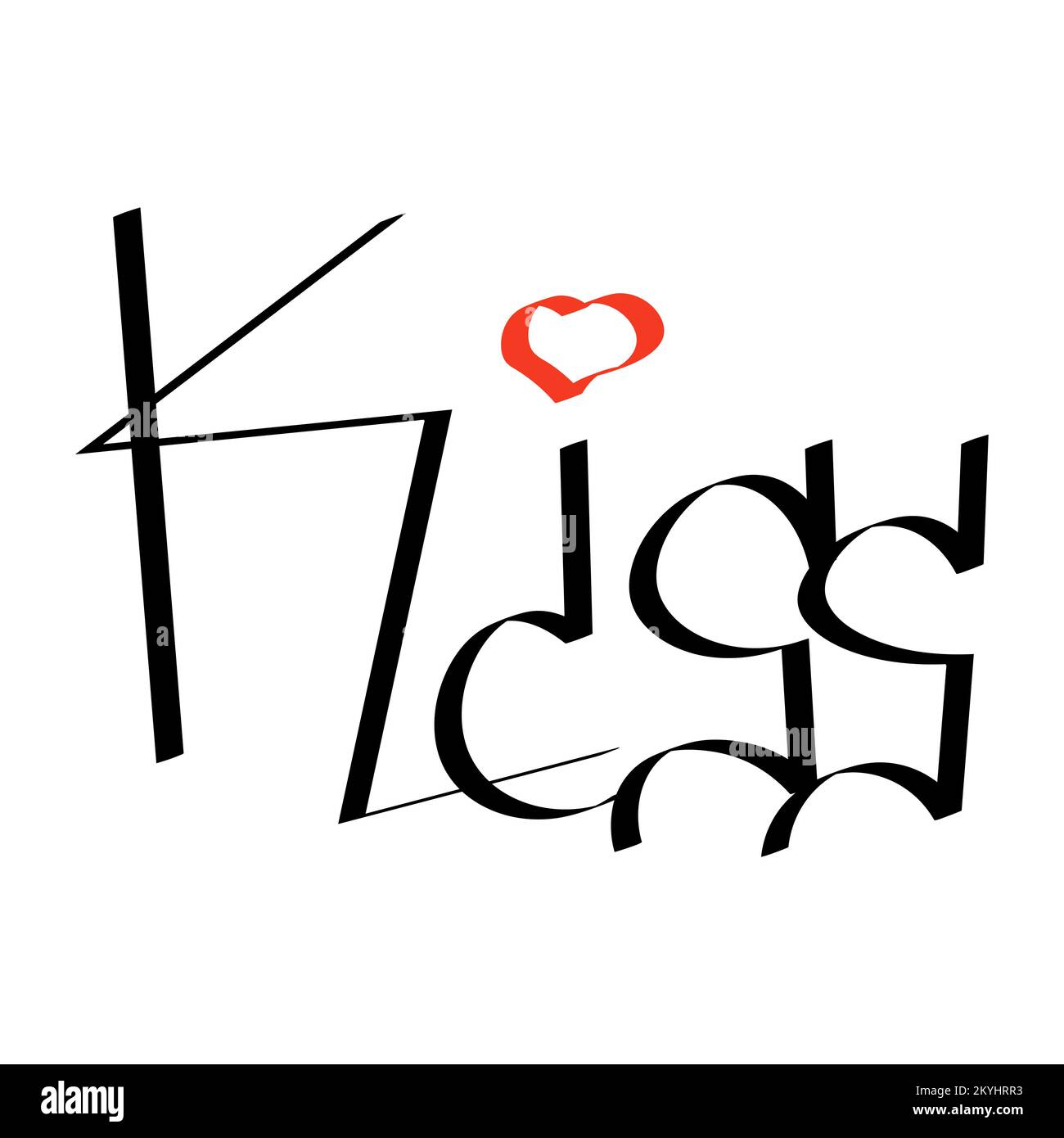 Kiss lettering isolated on the white background Stock Vector Image ...