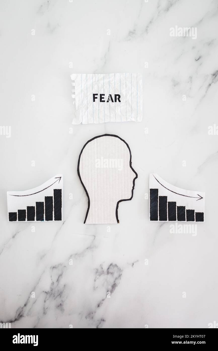 mental health and mood swings conceptual image, cardboard head with ...