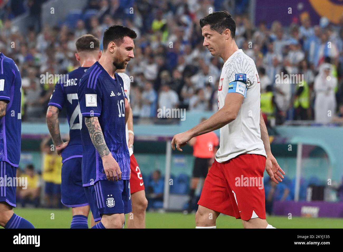 From left: Lionel MESSI (ARG), Robert LEWANDOWSKI (POL). Game 39, Group ...