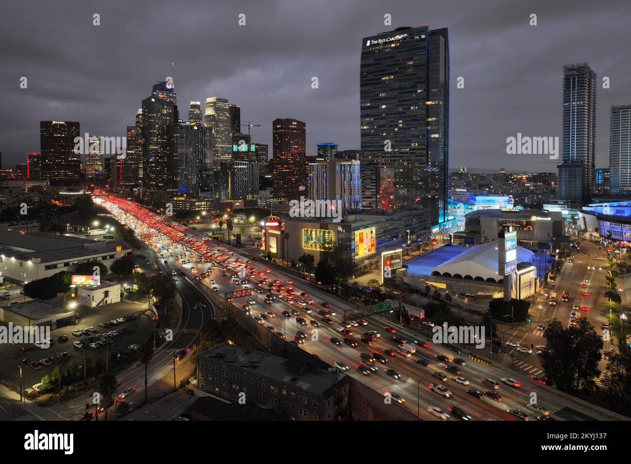 A general overall aerial view of the downtown skyline, Wednesday, Dec ...