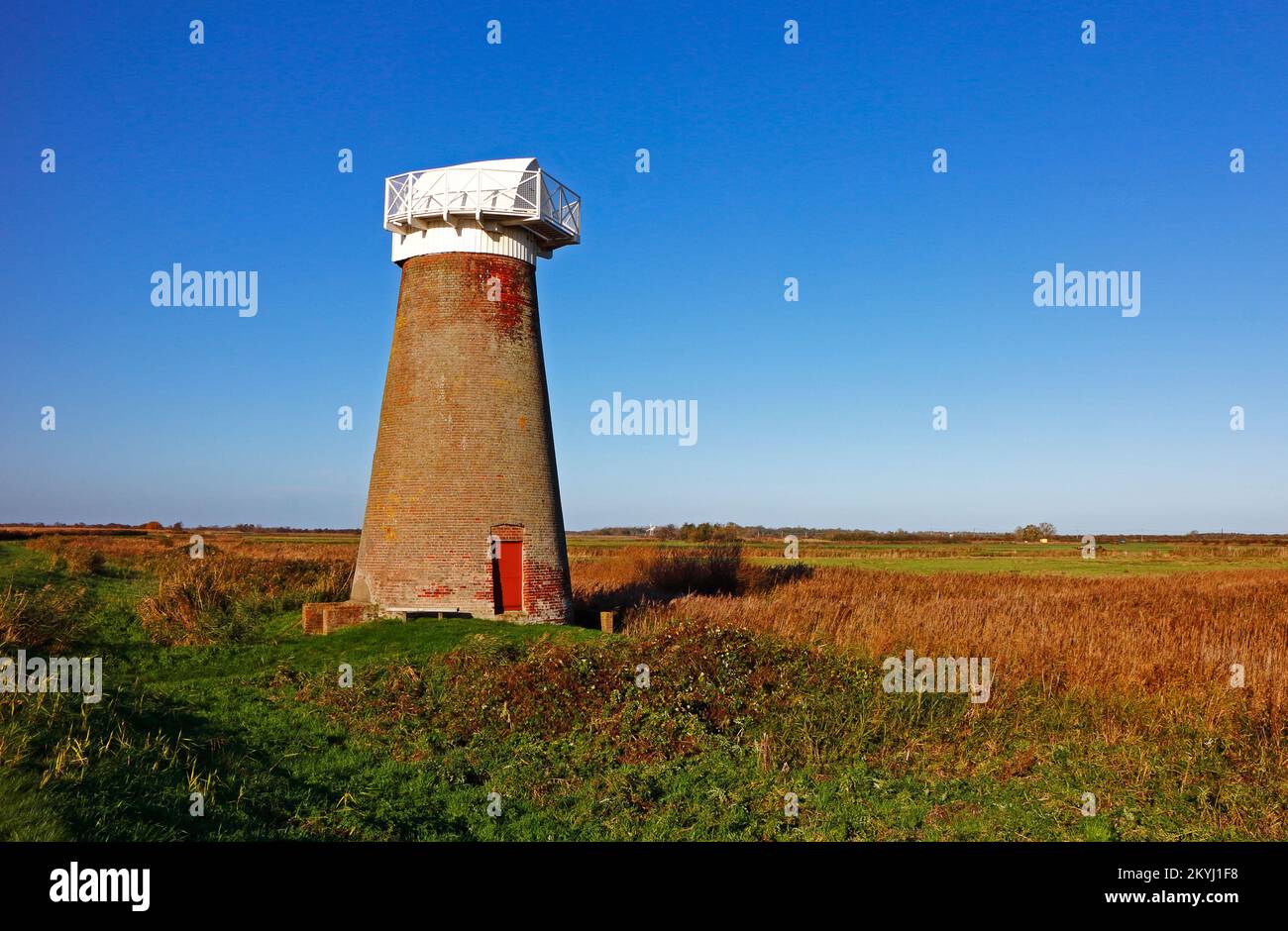 A view of the disused Grade 11 Listed West Somerton Drainage Mill on ...