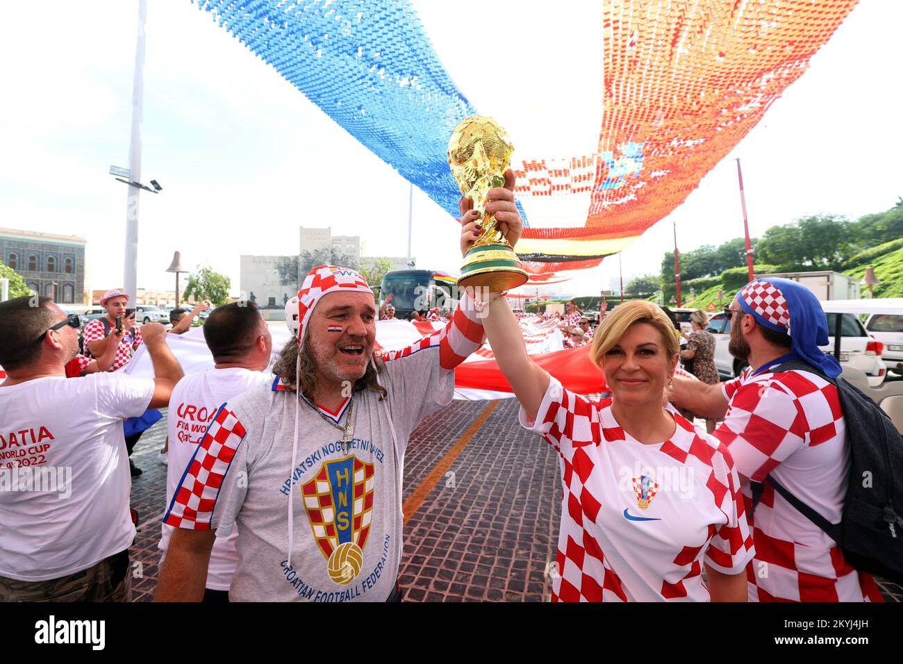 Doha, Qatar. 01st Dec, 2022. Former President of Croatia Kolinda Grabar ...