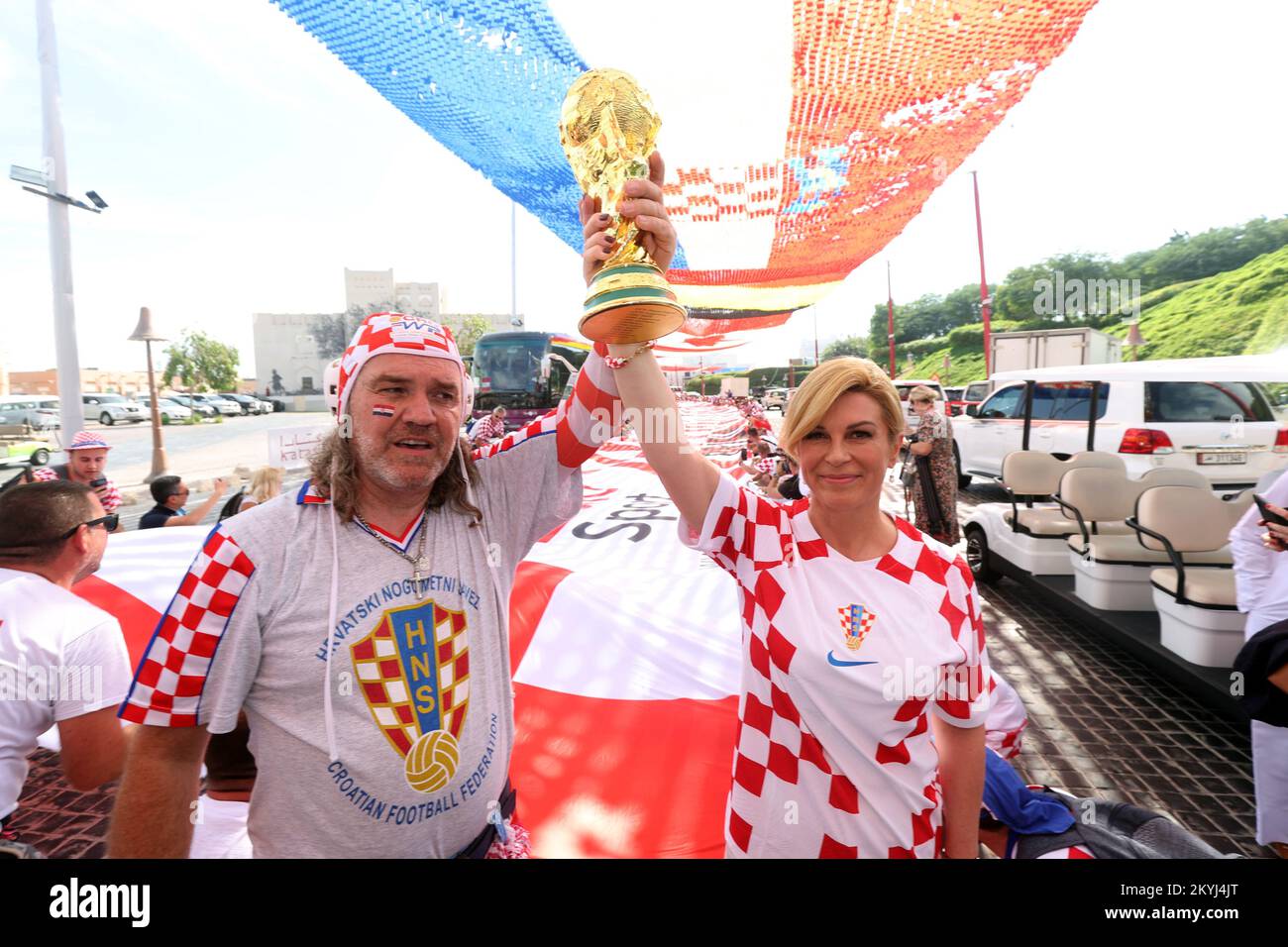 Doha, Qatar. 01st Dec, 2022. Former President of Croatia Kolinda Grabar ...
