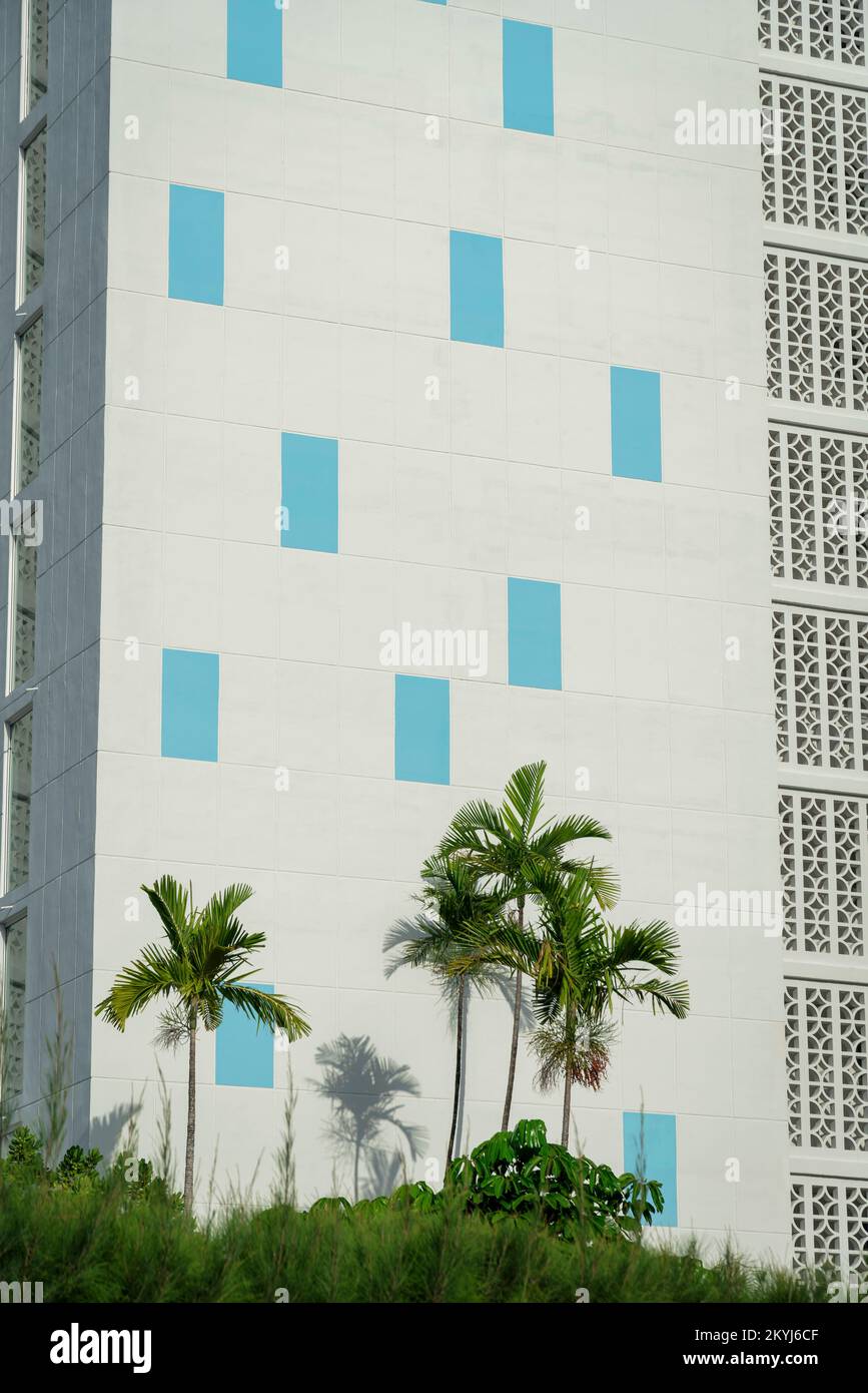 Building with concrete panel and masonry screen wall at Miami, Florida ...