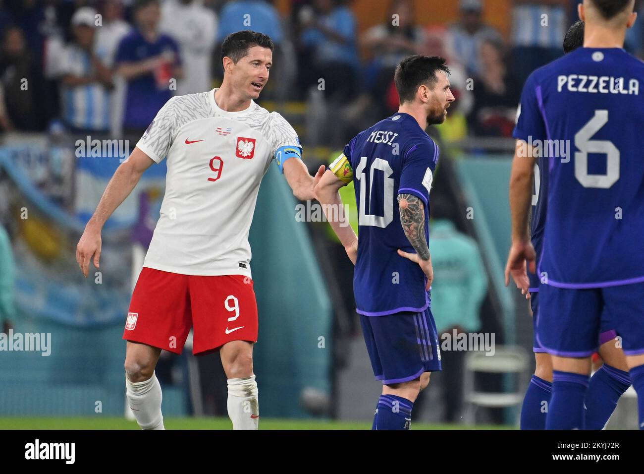 From right: Lionel MESSI (ARG) and Robert LEWANDOWSKI (POL). Game 39 ...