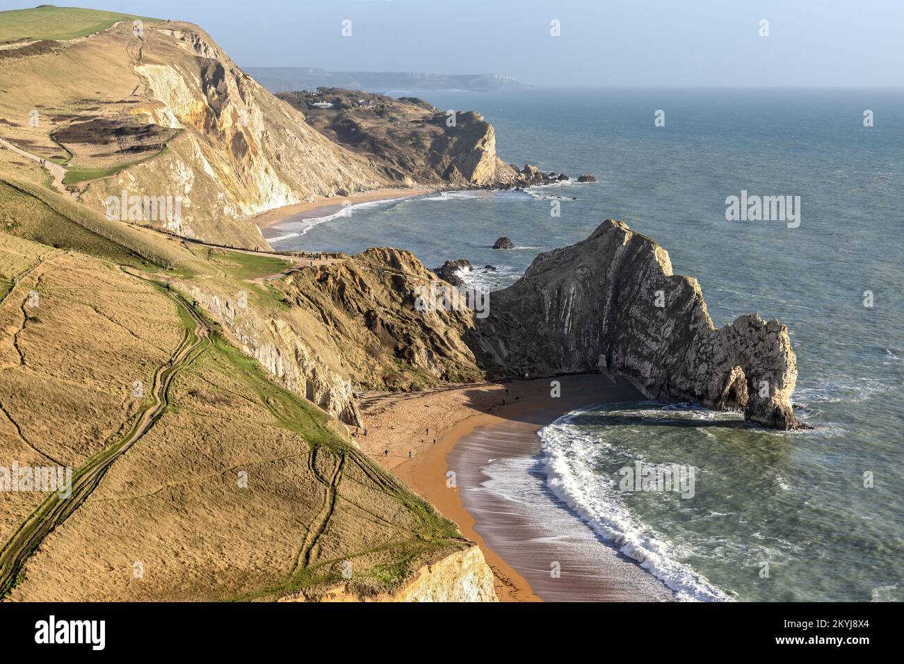 Autumn, Durdle Door, Man O'War Beach, from Swyre Head, Dorset, UK Stock ...