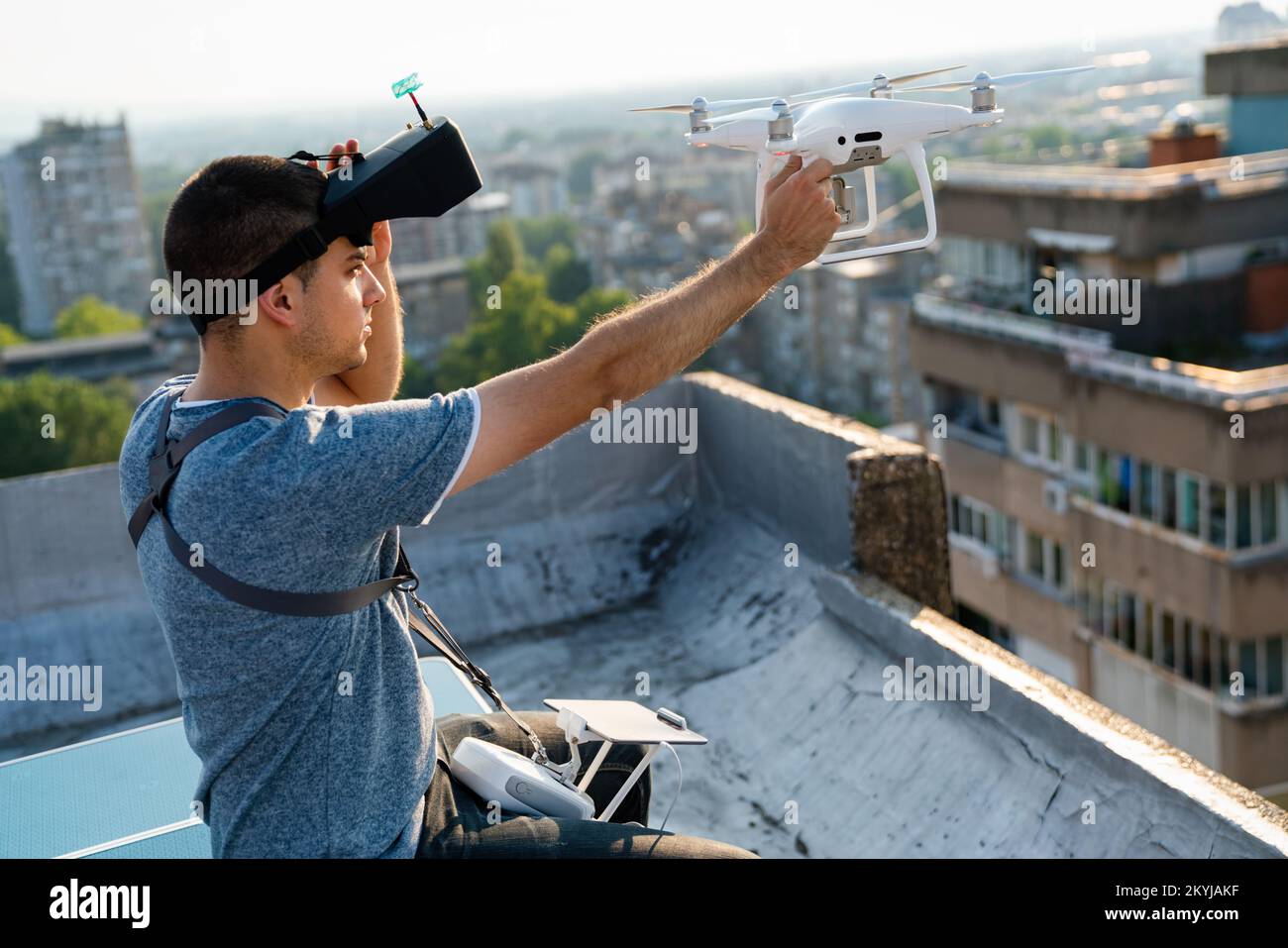 Man drone city hi-res stock photography and images - Alamy