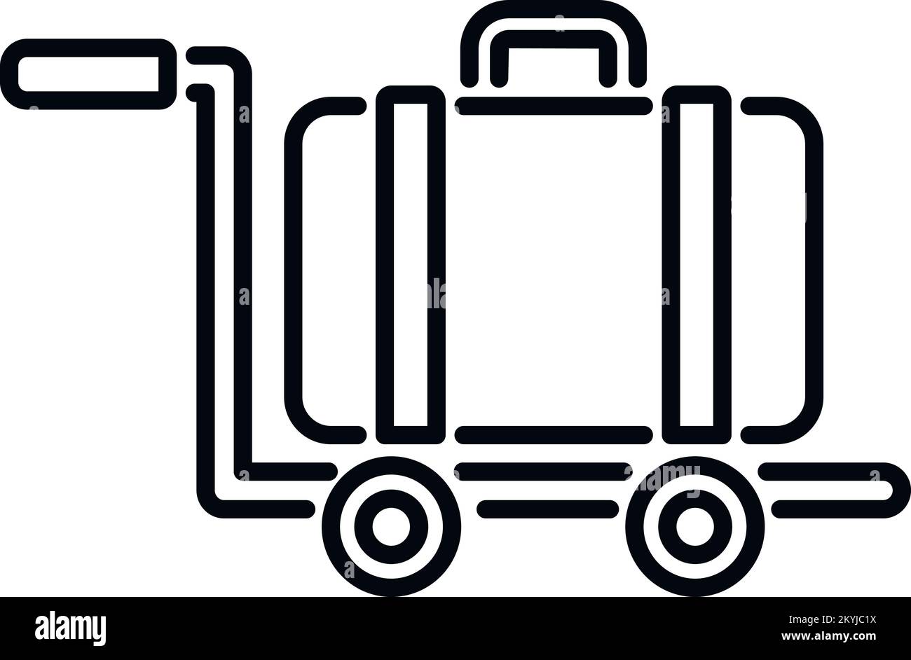 Luggage cart icon outline vector. Airport transfer. Plane travel Stock ...