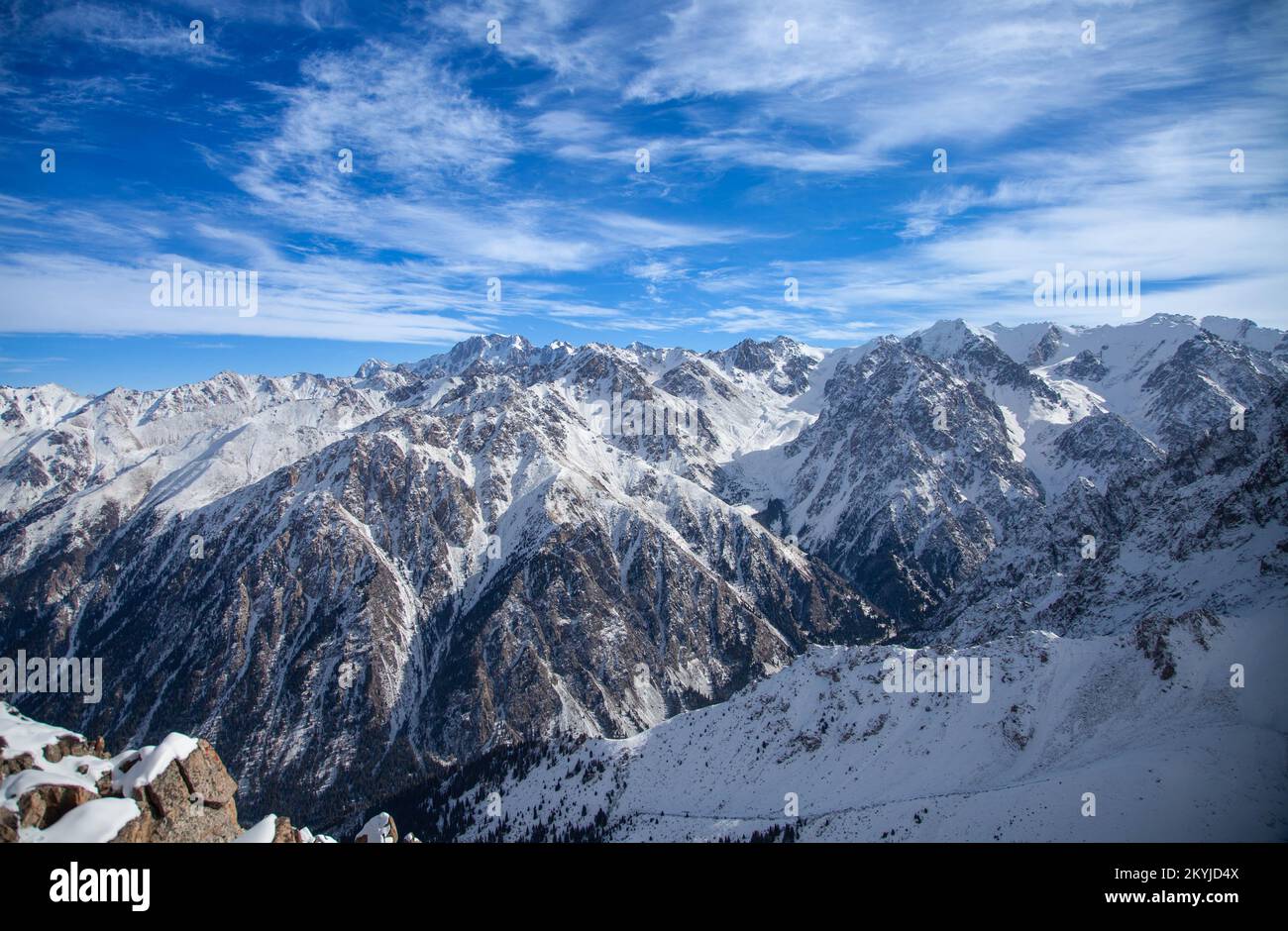 Majestic Beautiful Impressive Landscape of Snow Mountains Stock Photo ...