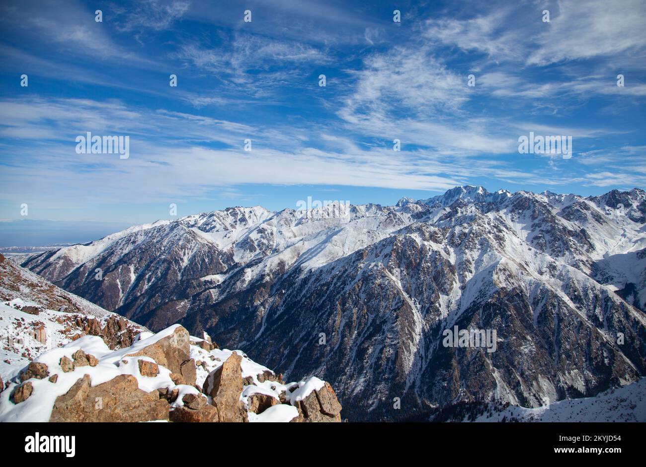 Majestic Beautiful Impressive Landscape of Snow Mountains Stock Photo ...