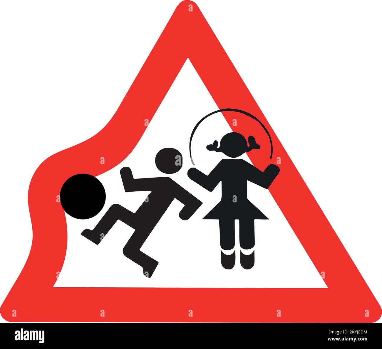 Caution children playing sign Stock Vector Images - Alamy