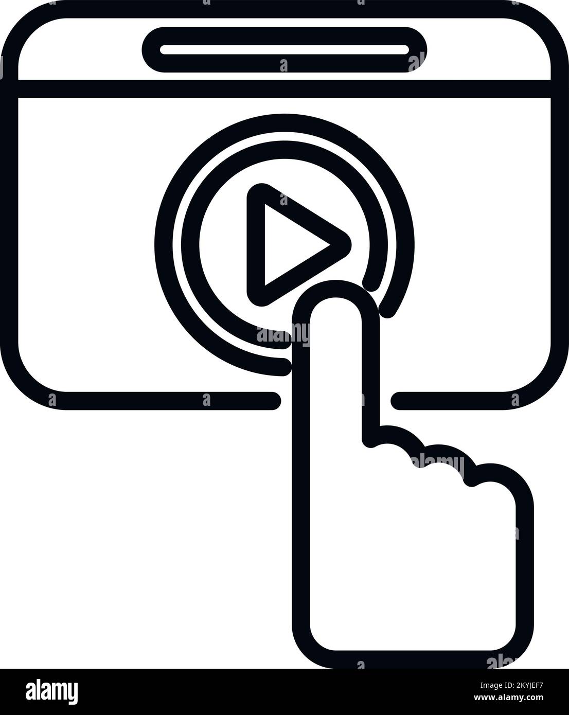 Click movie edit icon outline vector. Video film. Clip audio Stock ...