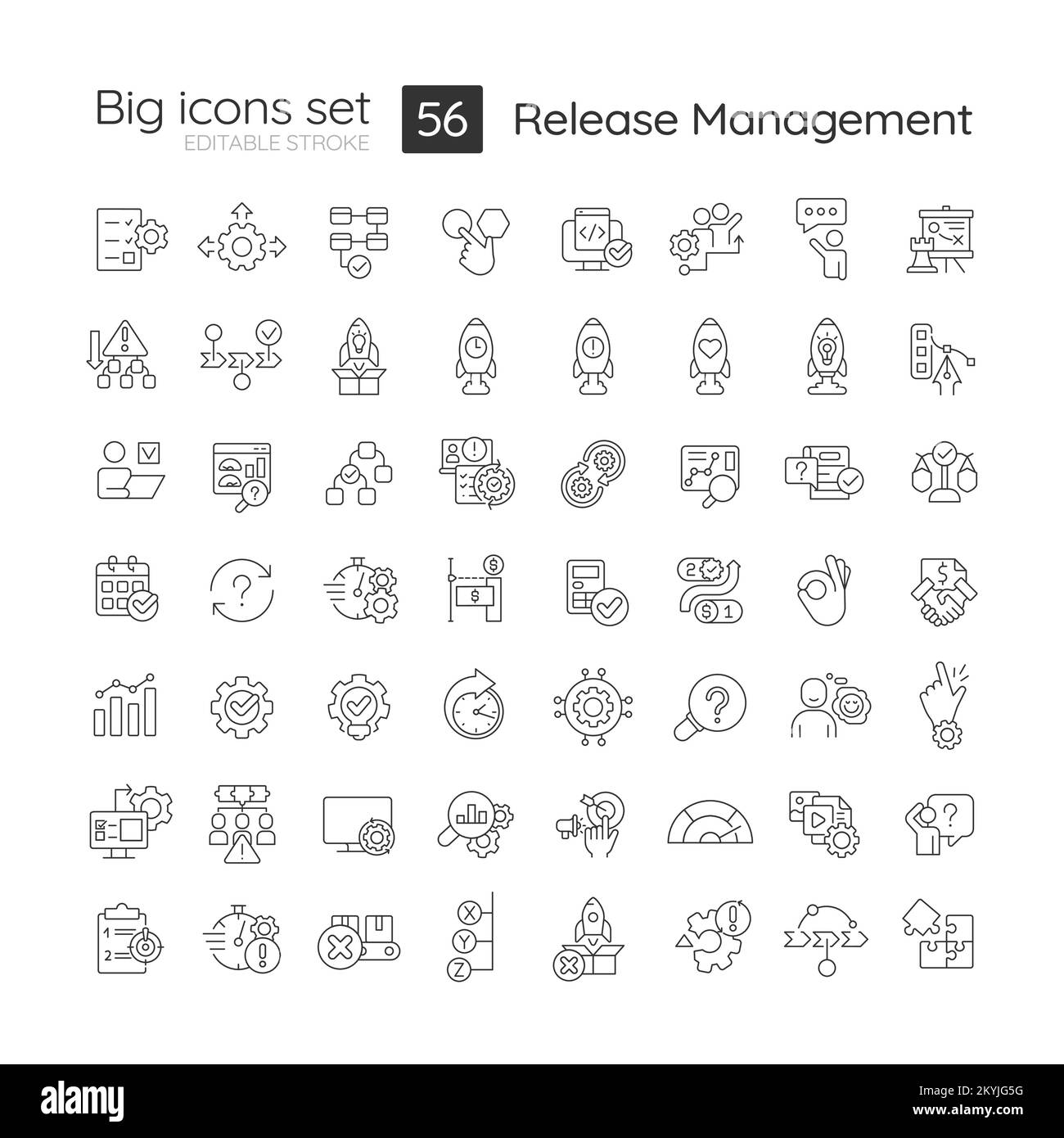 Release management linear big icons set Stock Vector Image & Art - Alamy
