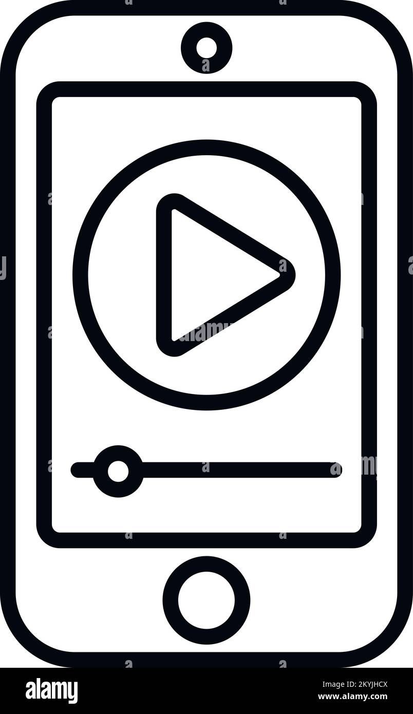 Smartphone clip edit icon outline vector. Video film. Motion sound ...