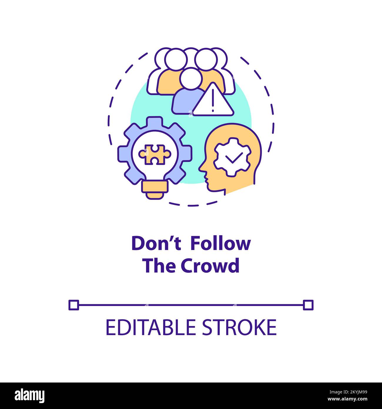 Do not follow crowd concept icon Stock Vector Image & Art - Alamy