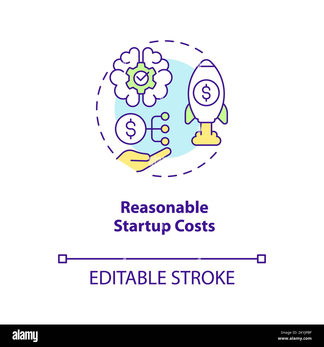 Reasonable startup costs concept icon Stock Vector Image & Art - Alamy