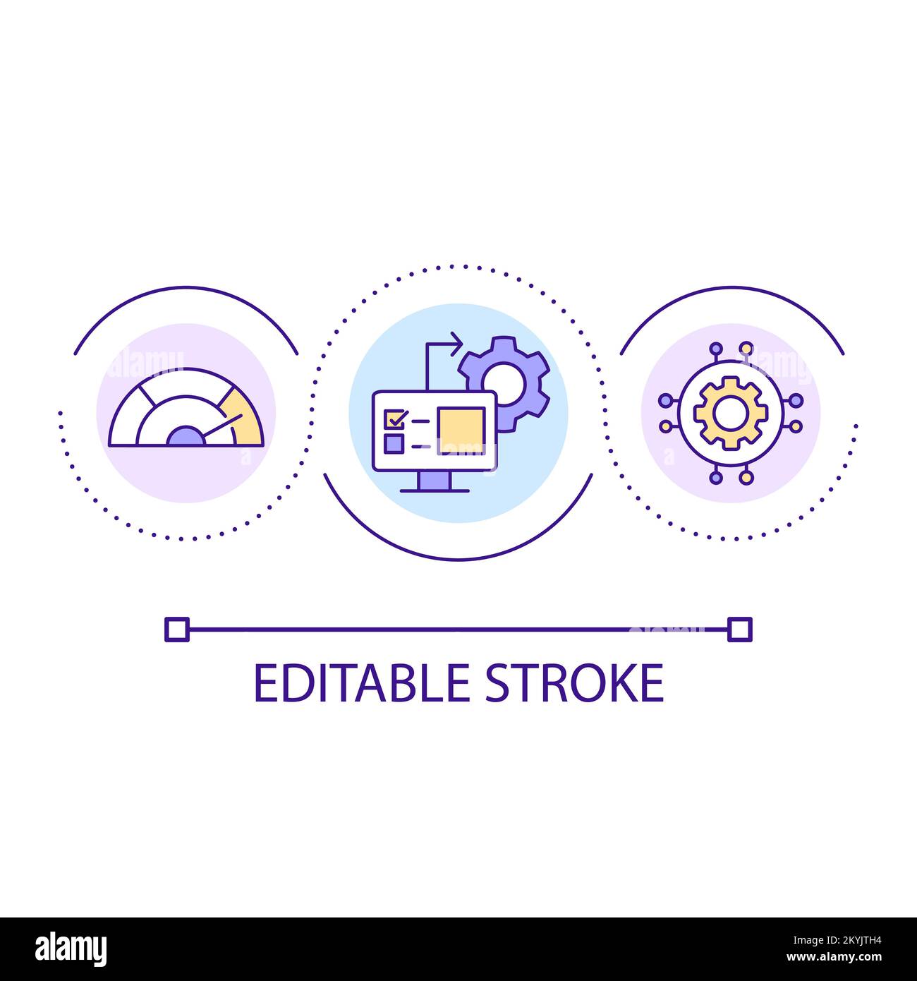 Automation importance for project indicators loop concept icon Stock ...