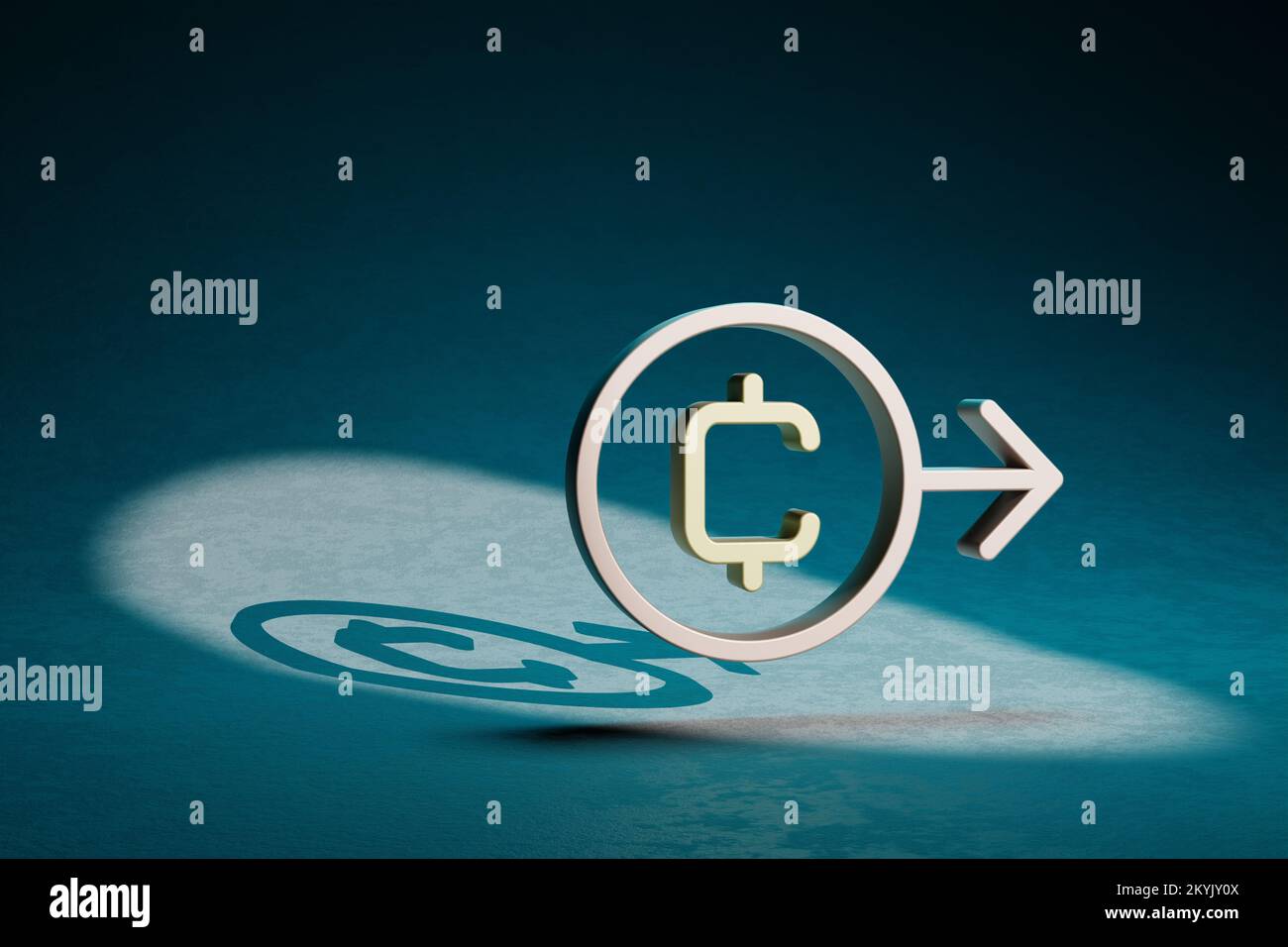 Beautiful abstract illustrations Coin Token symbol icon on a dark blue ...