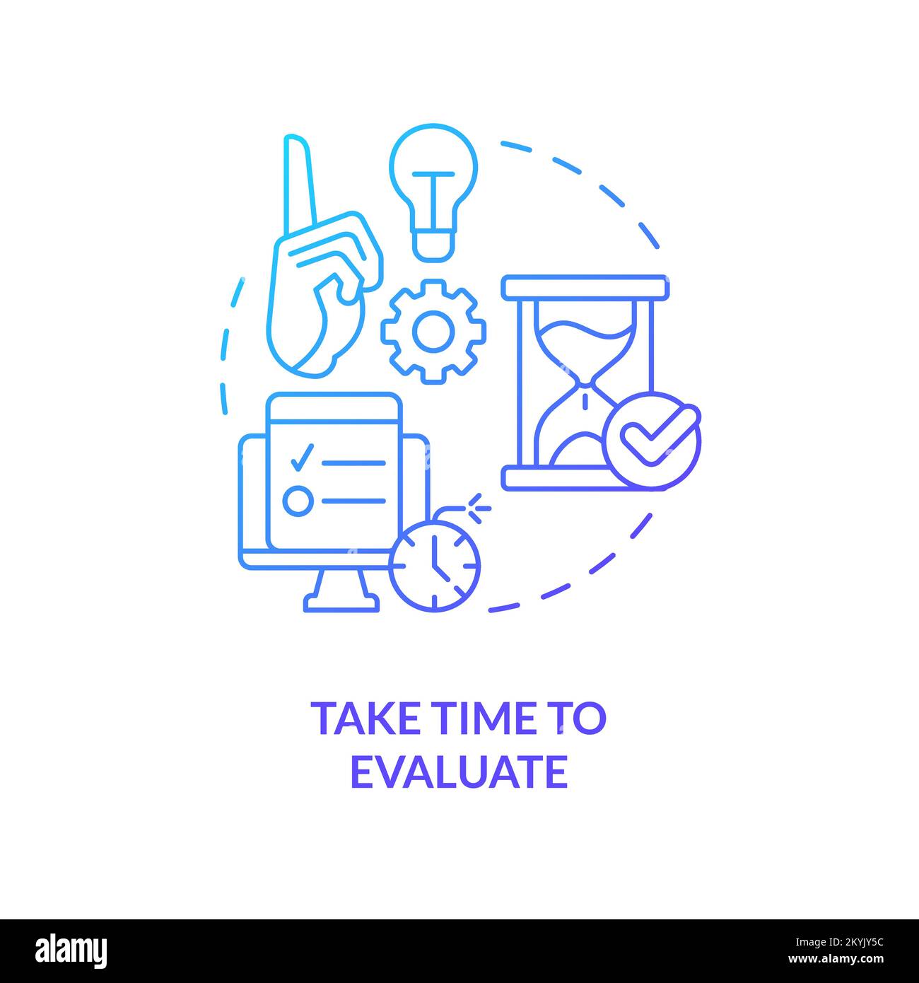 Take time to evaluate blue gradient concept icon Stock Vector Image & Art - Alamy