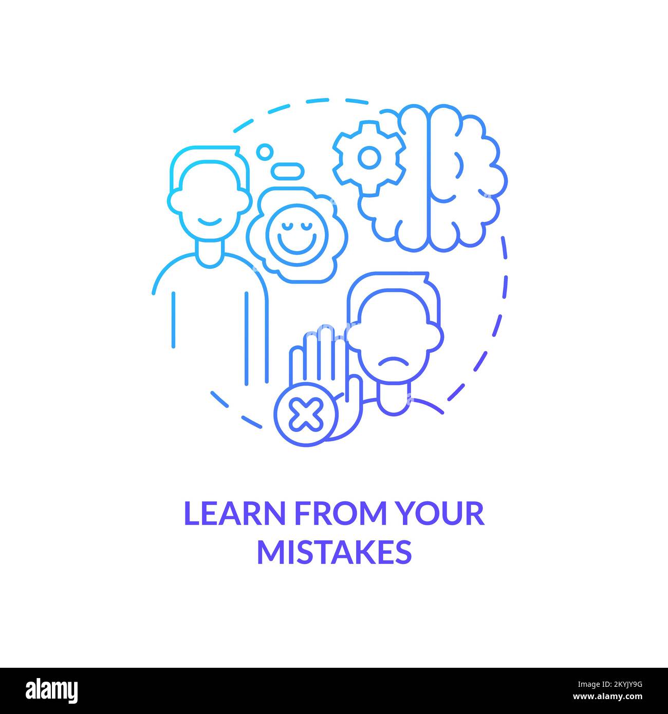 Learn from mistakes blue gradient concept icon Stock Vector Image & Art ...