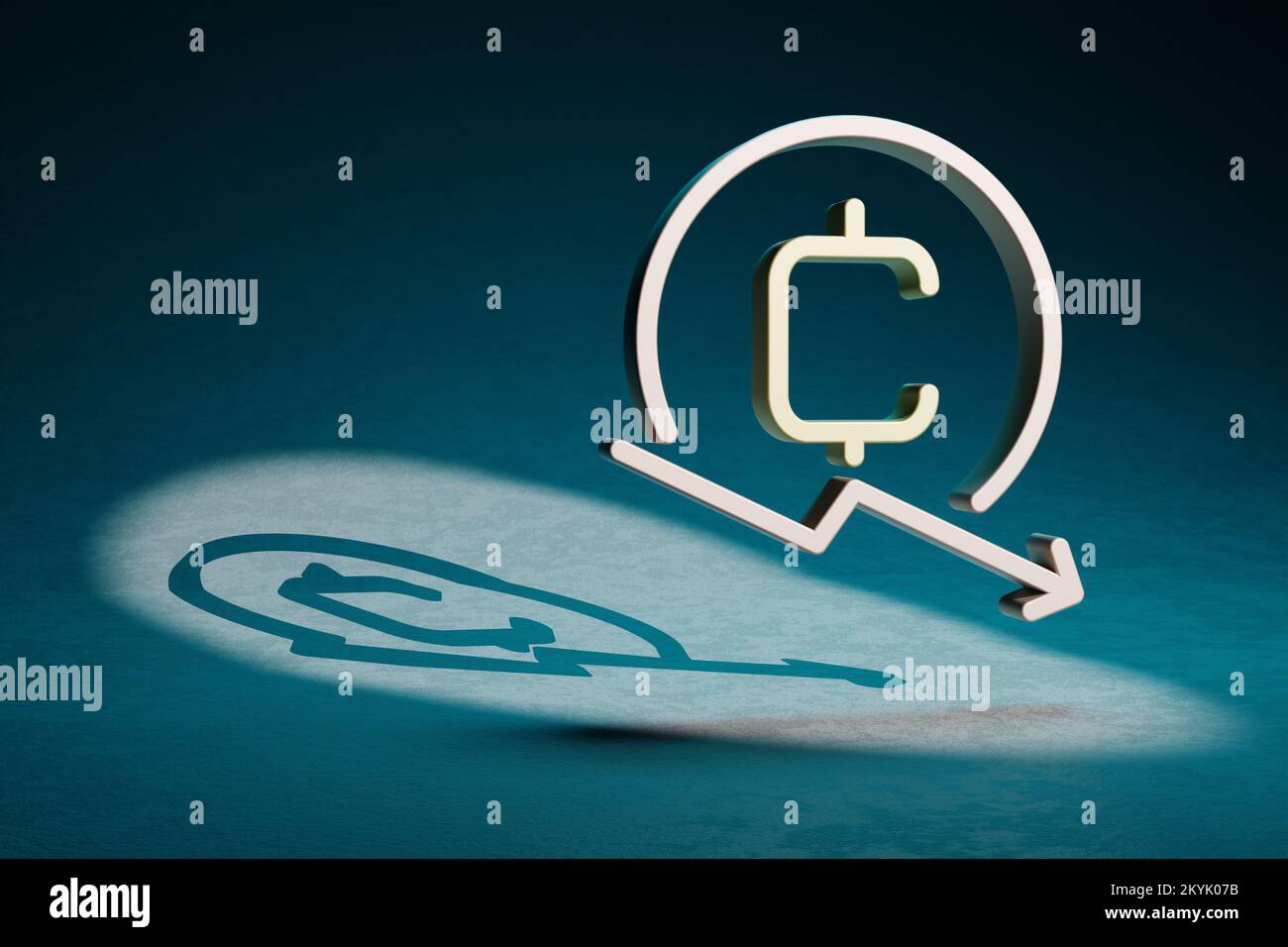 Beautiful abstract illustrations Cryptocurrency Coin Down symbol icon ...