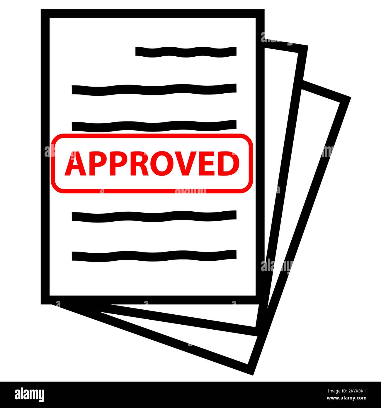 Approved document icon on white background. Agreed sign. Validated ...