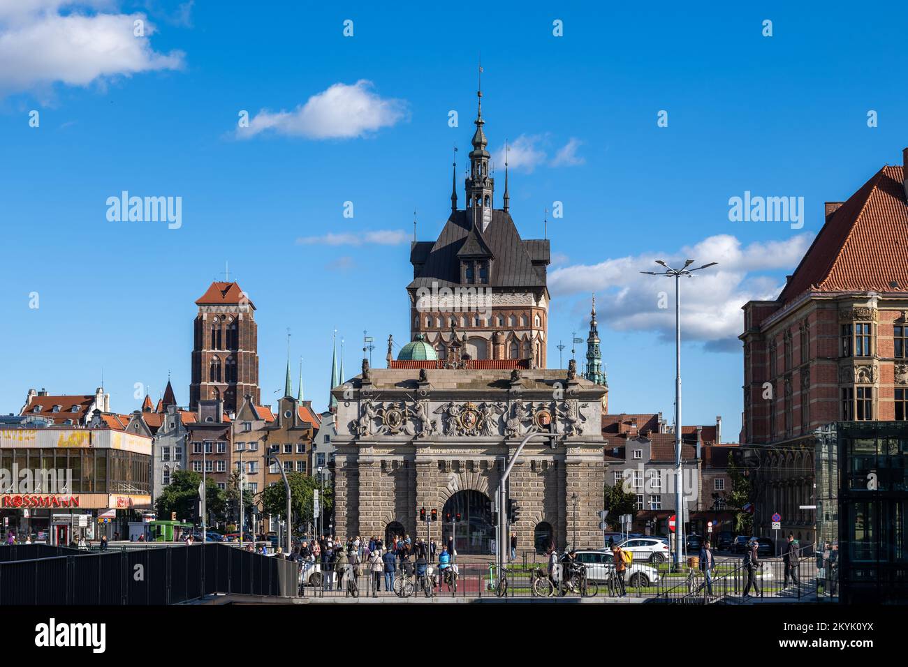 Old Town skyline with Highland Gate or Upland Gate (Brama Wyzynna ...