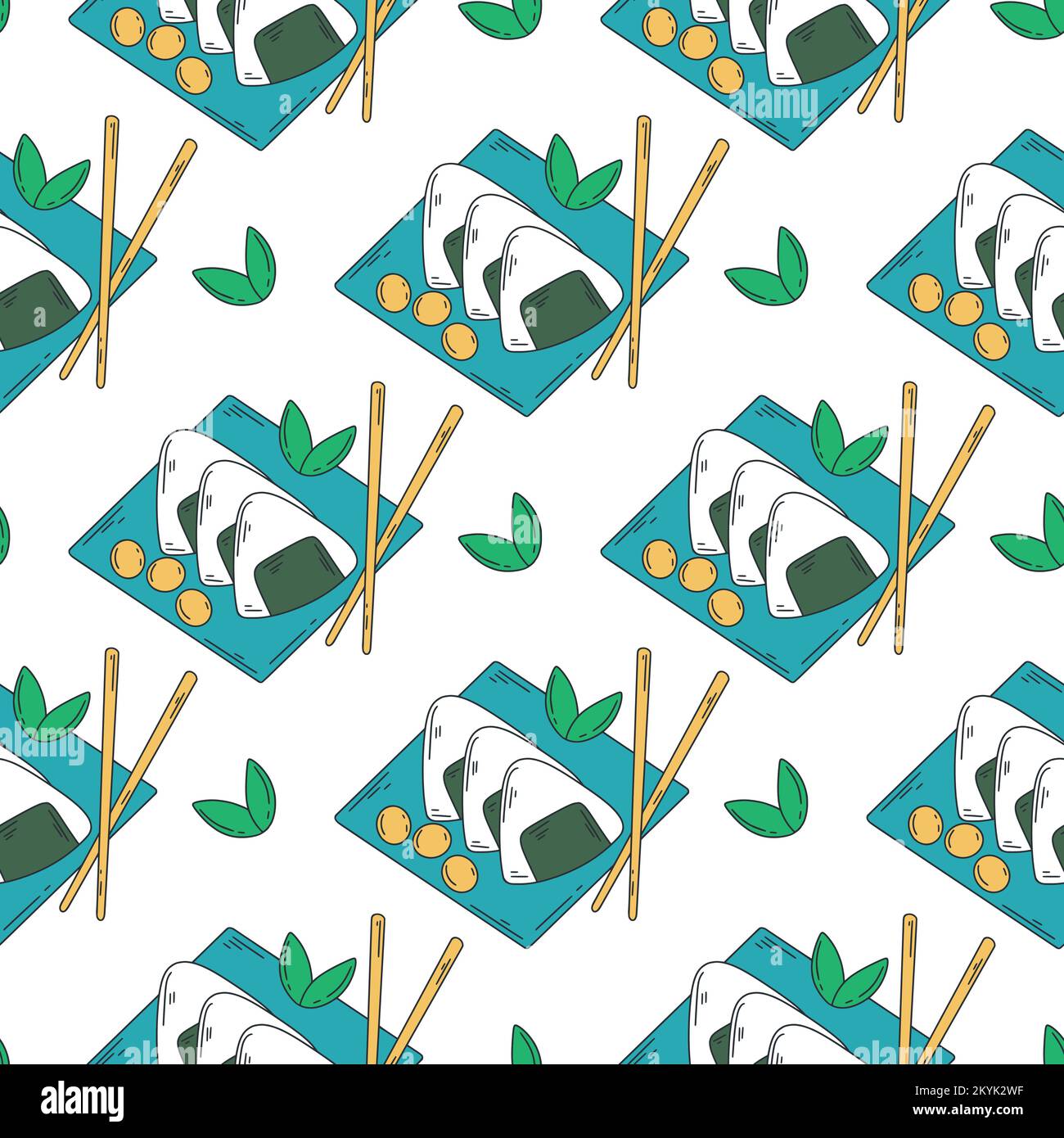 Onigiri traditional Japanese dish background Stock Vector Image & Art ...