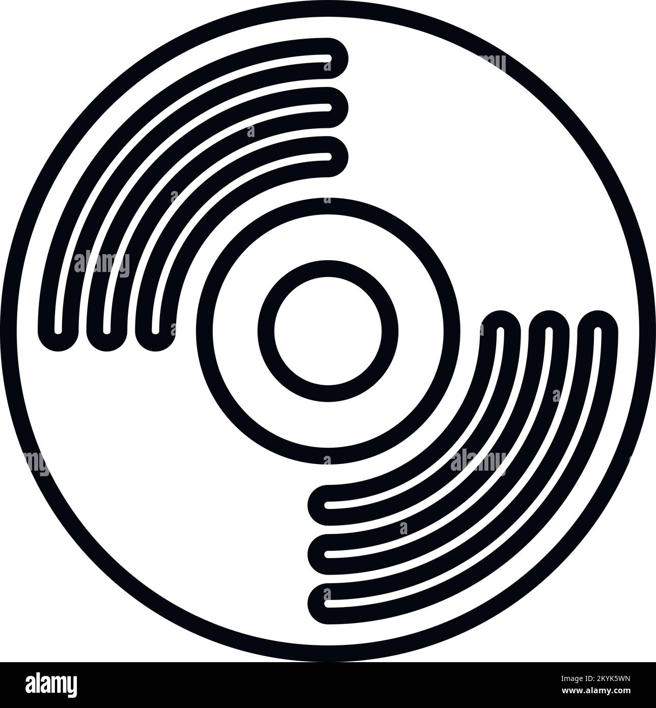 Vinyl disc icon outline vector. Digital interface. User ui Stock Vector ...