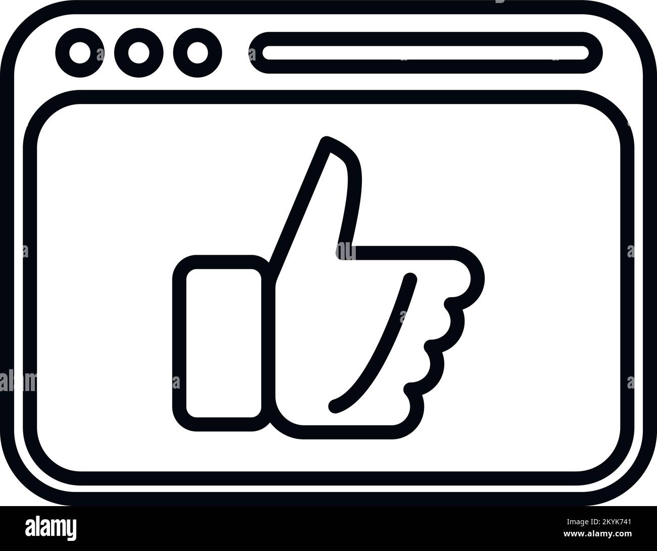 Web like icon outline vector. Interface internet. Button design Stock ...