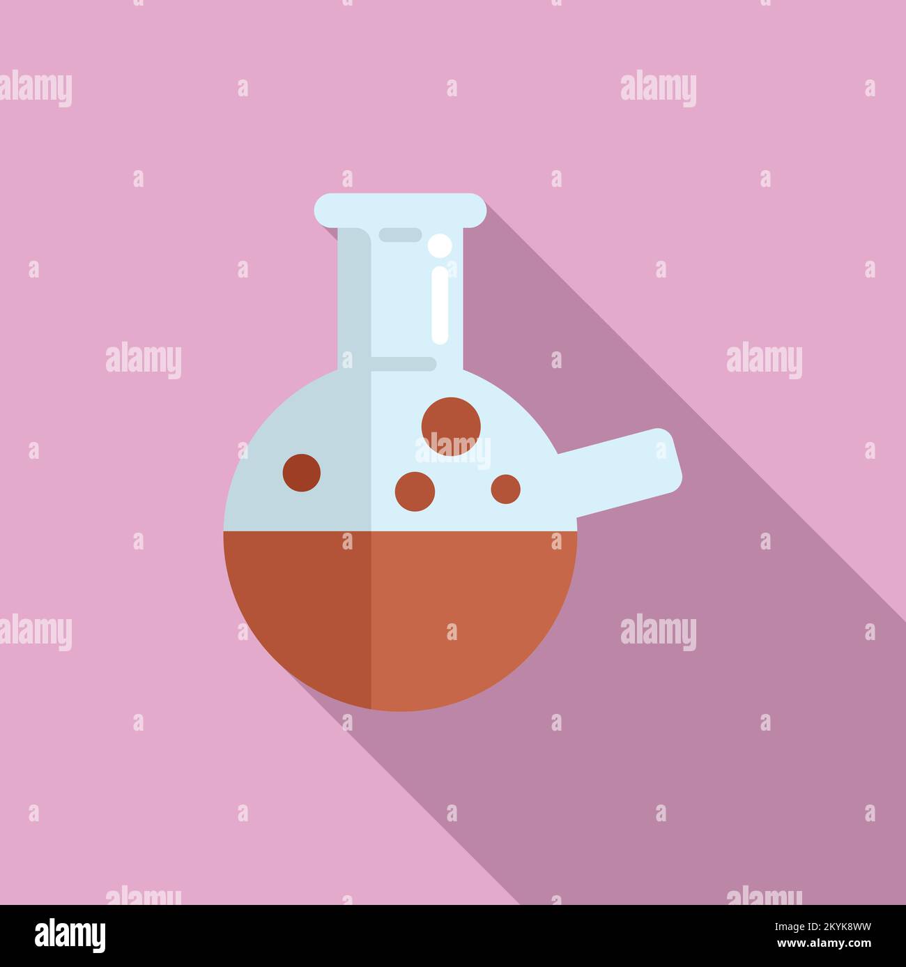 Chemistry flask icon flat vector. Lab research. Genetic dna Stock ...