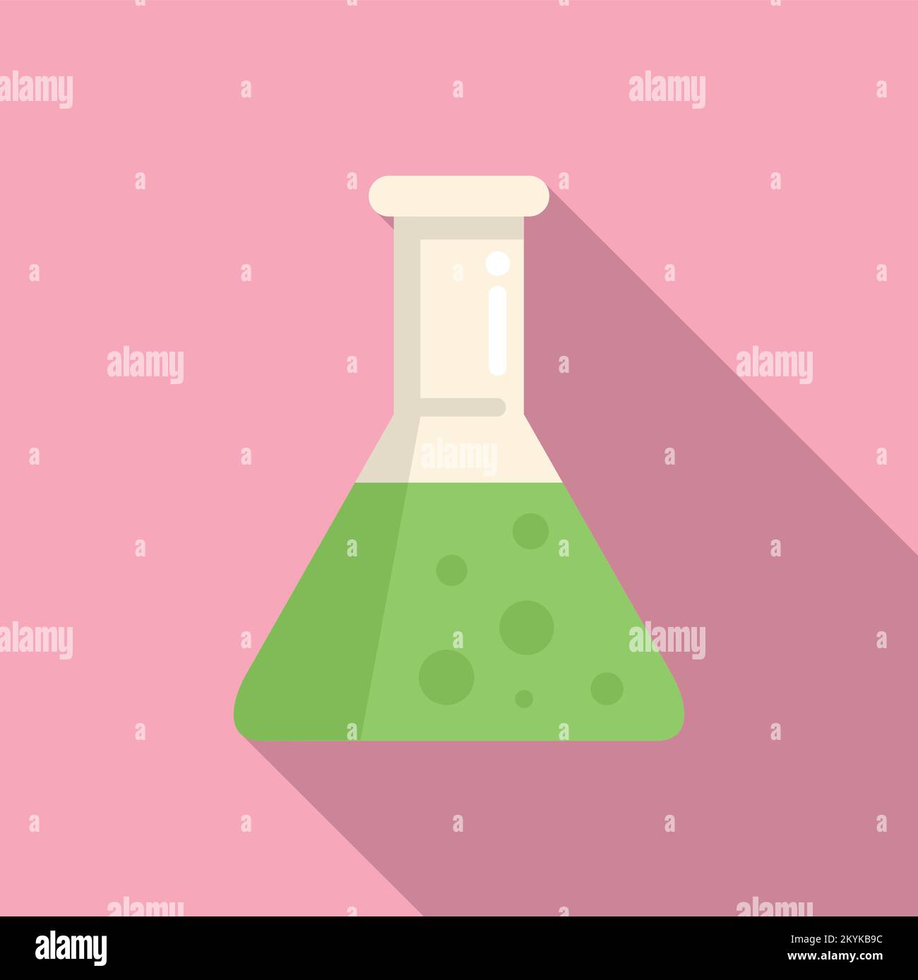 Chemical pot icon flat vector. Lab research. Genetic health Stock ...