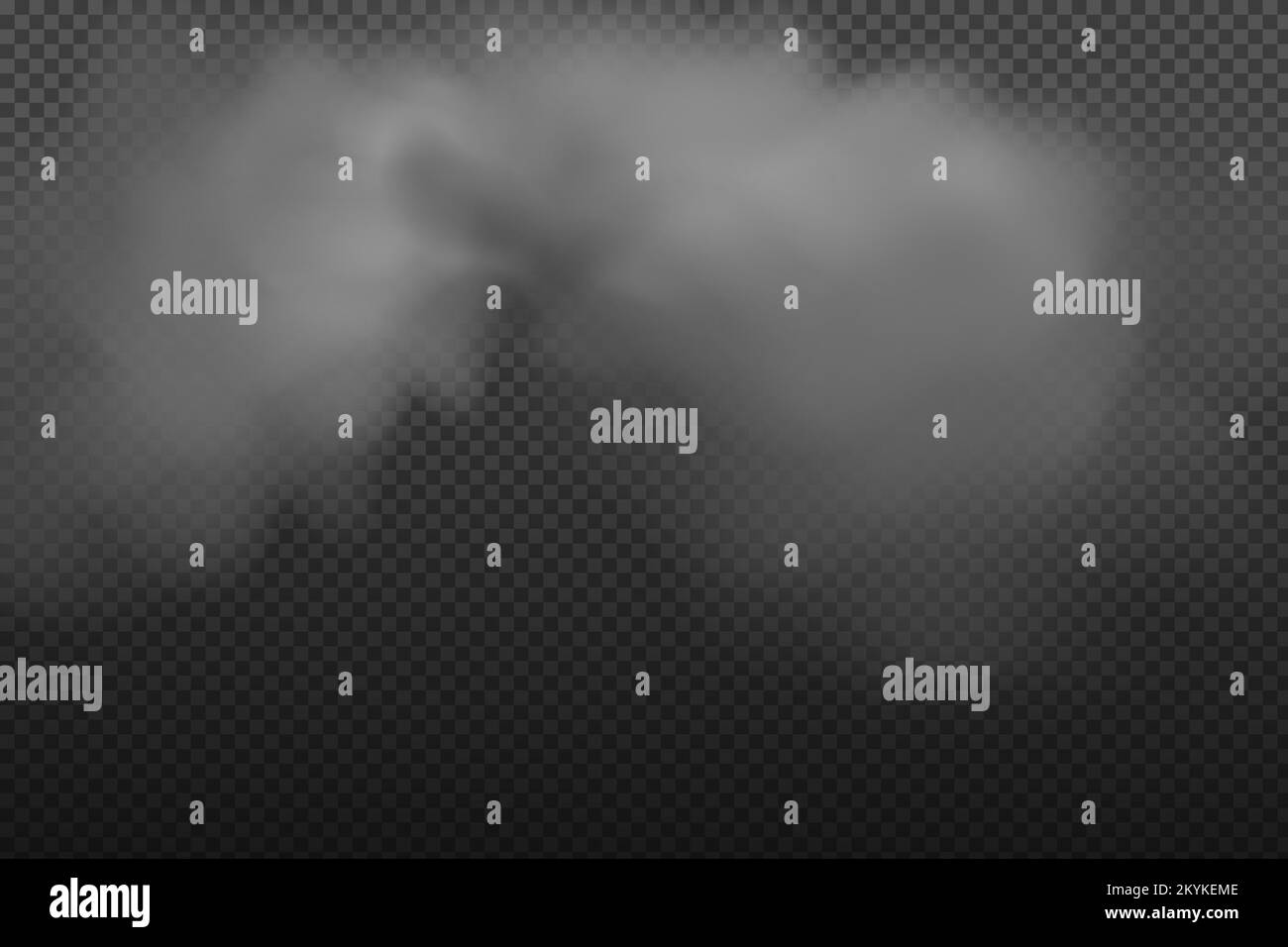 Cloudy sky or smog over the city.Vector illustration.White vector ...