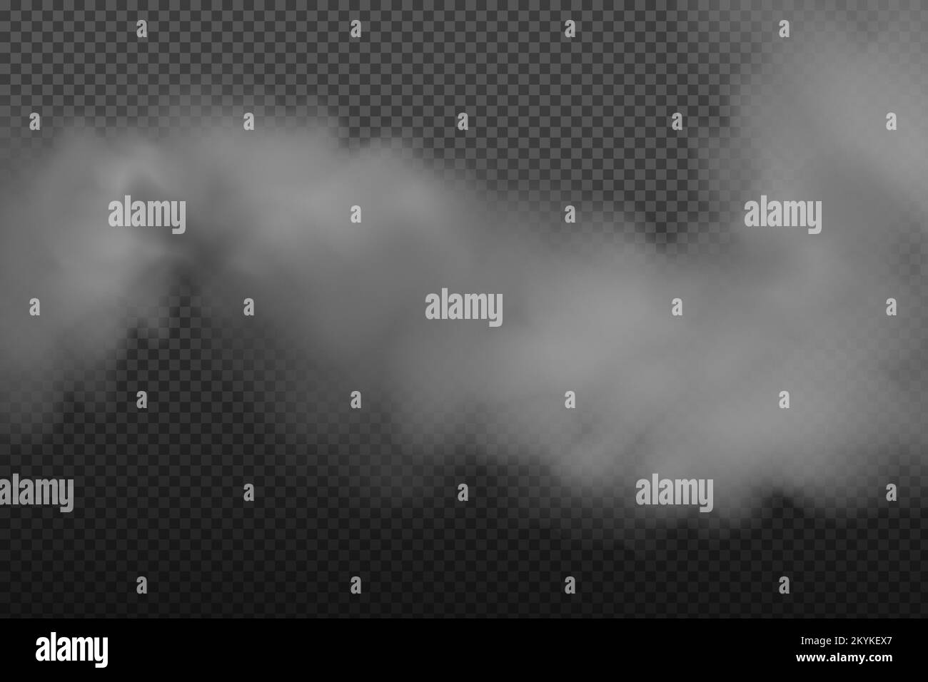 Cloudy sky or smog over the city.Vector illustration.White vector ...