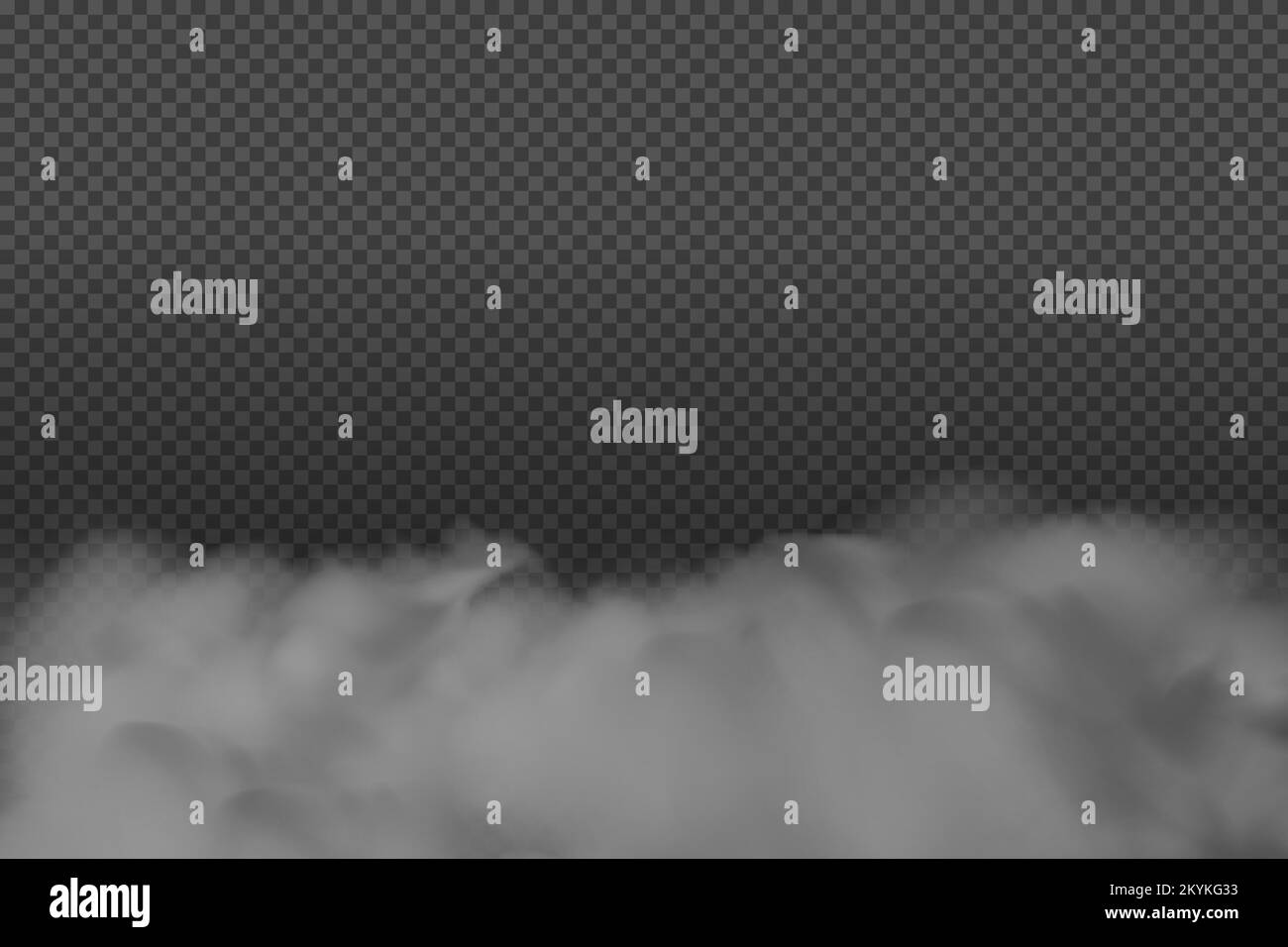 Cloudy sky or smog over the city.Vector illustration.White vector ...