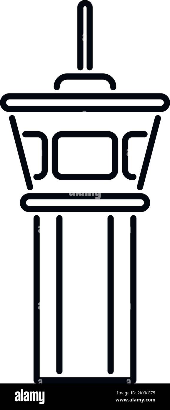 Airport tower icon outline vector. Airplane flight. Travel trip Stock ...