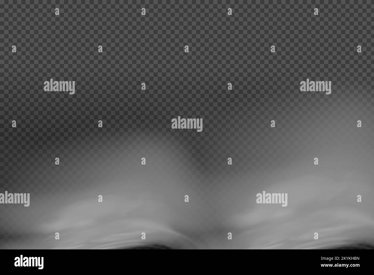 Cloudy sky or smog over the city.Vector illustration.White vector ...