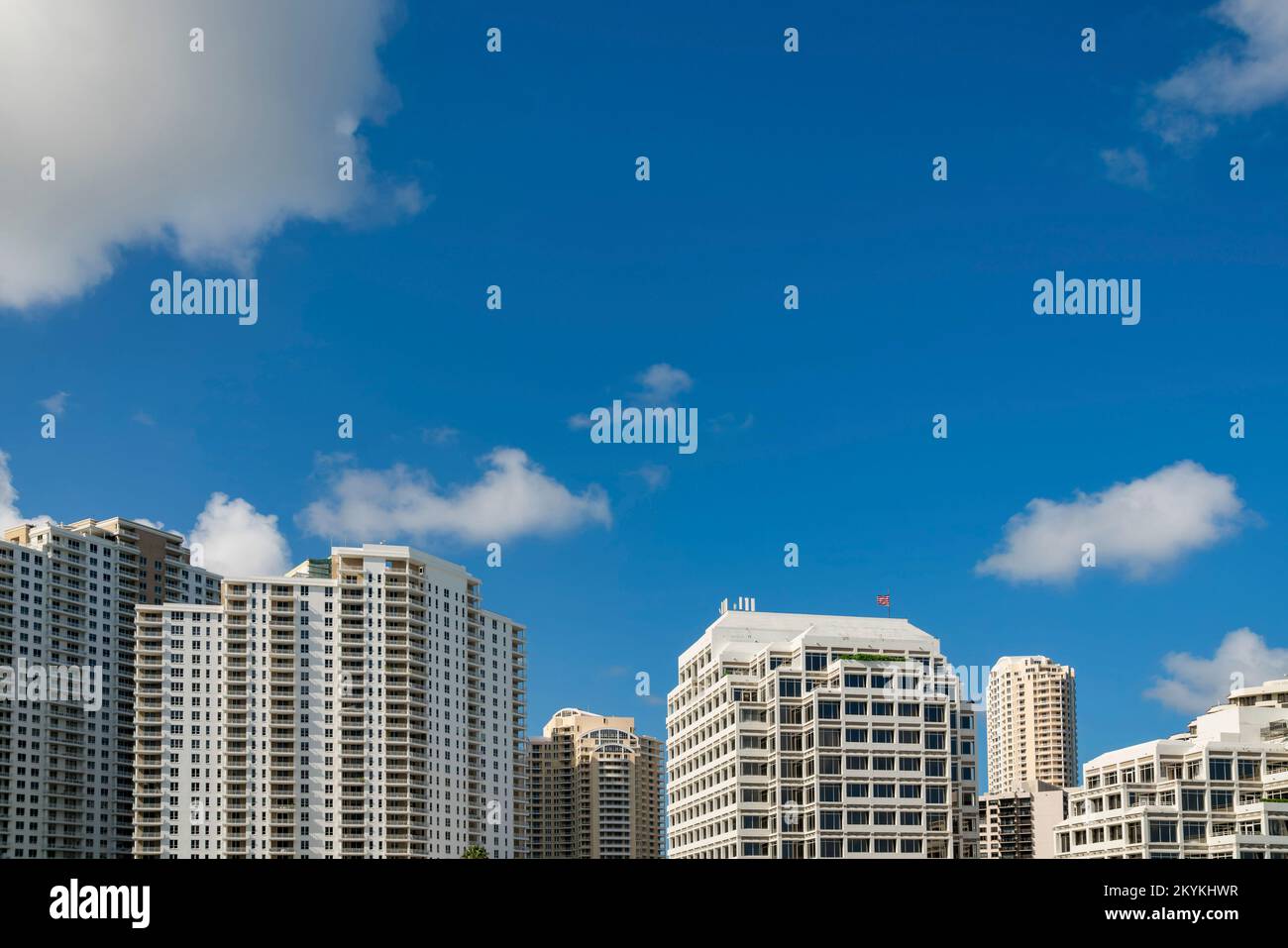 Modern residential buildings at the Miami, Florida cityscape under the ...
