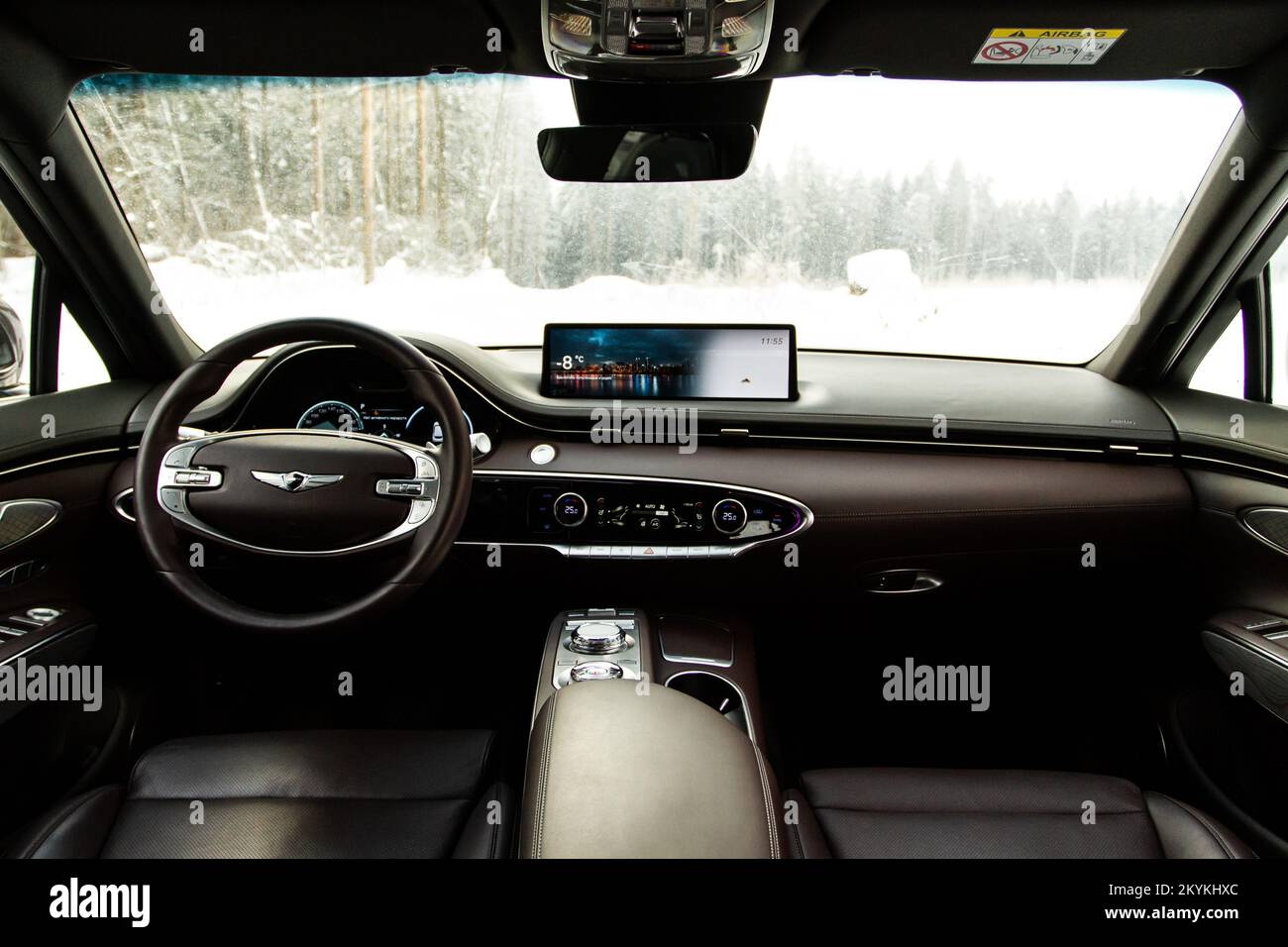 MOSCOW, RUSSIA - FEBRUARY 05, 2022. Genesis GV70 (JK1) interior view ...
