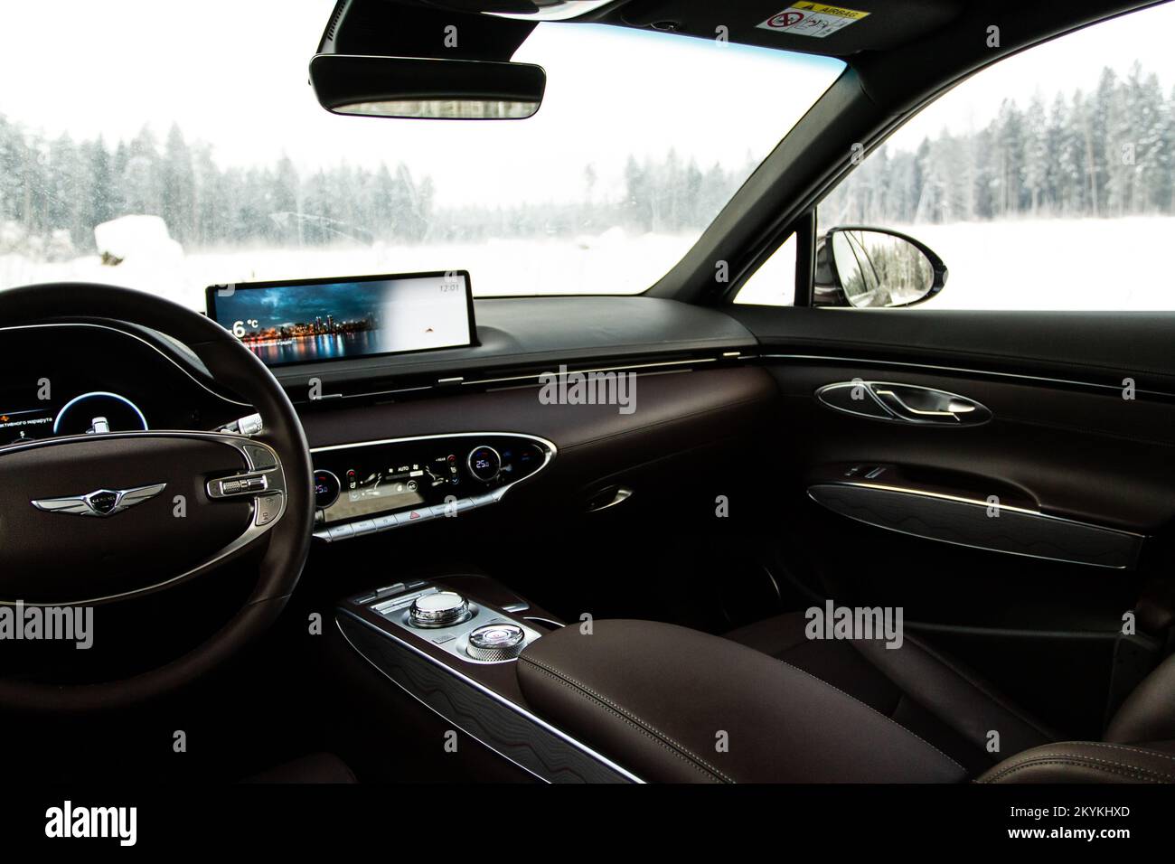 MOSCOW, RUSSIA - FEBRUARY 05, 2022. Genesis GV70 (JK1) interior view ...