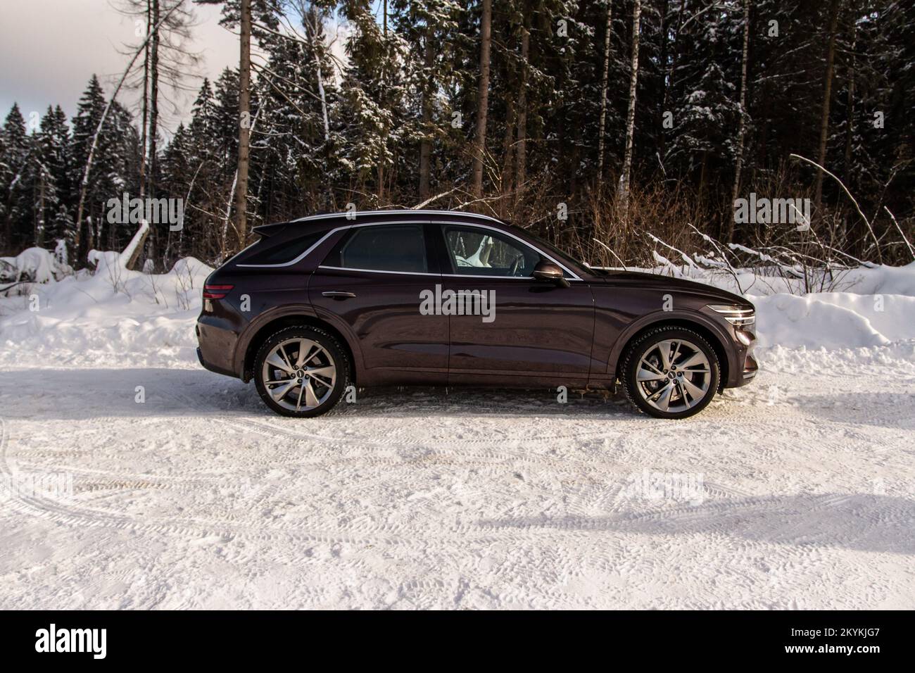 MOSCOW, RUSSIA - FEBRUARY 05, 2022 Genesis GV70 (JK1) subcompact luxury ...