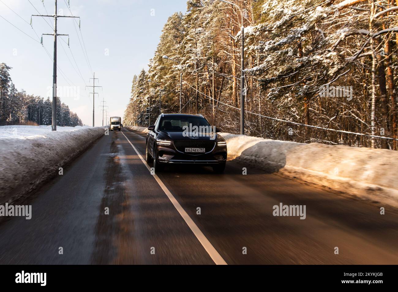 MOSCOW, RUSSIA - FEBRUARY 05, 2022 Genesis GV70 (JK1). A modern ...
