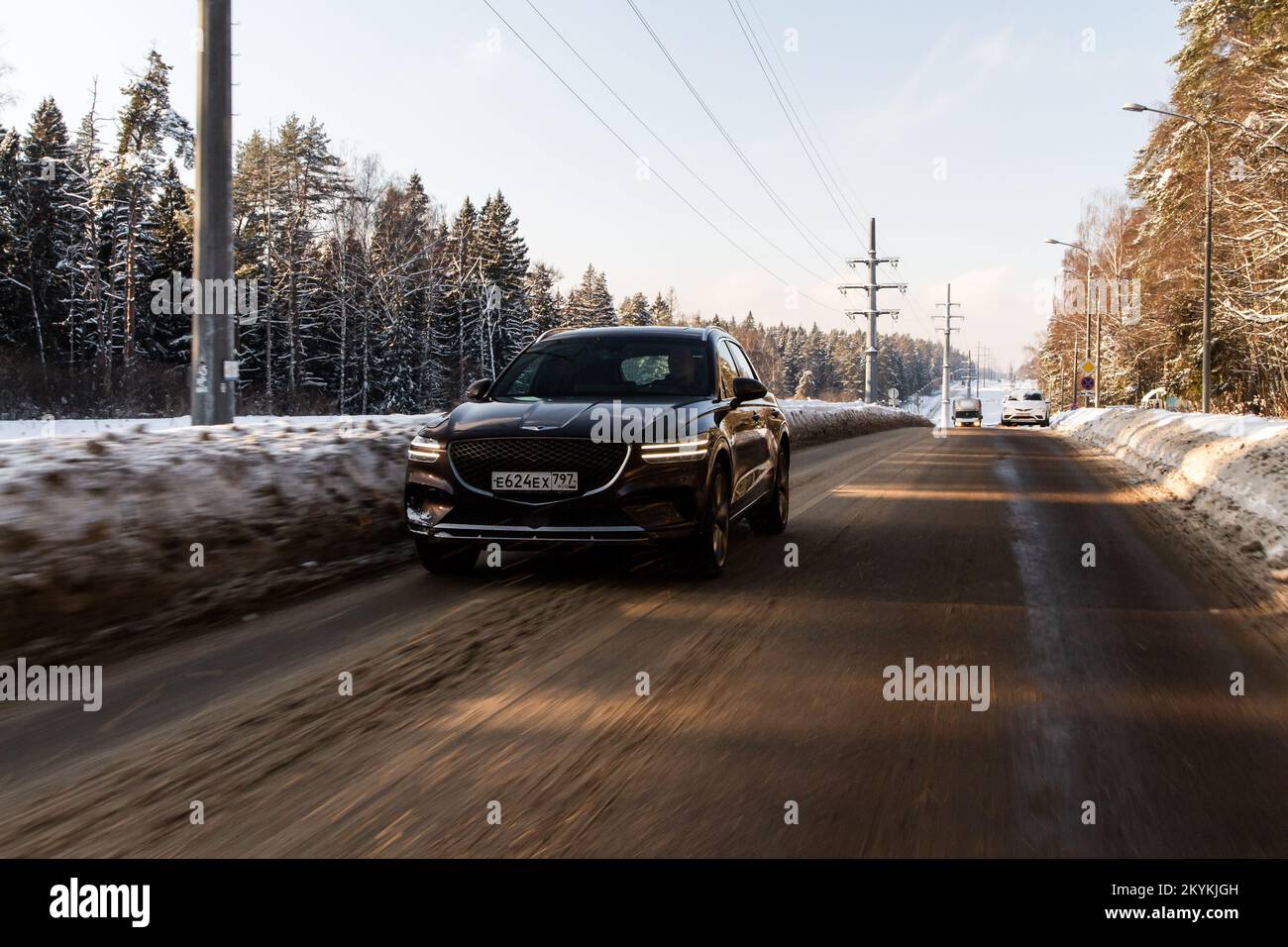 MOSCOW, RUSSIA - FEBRUARY 05, 2022 Genesis GV70 (JK1). A modern ...