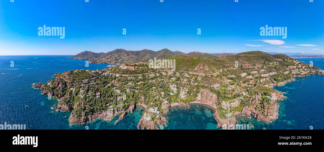 Aerial panoramic view above the famous French riviera Stock Photo - Alamy
