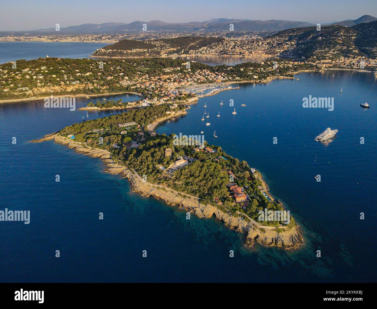 Aerial panoramic view above the famous French riviera Stock Photo - Alamy