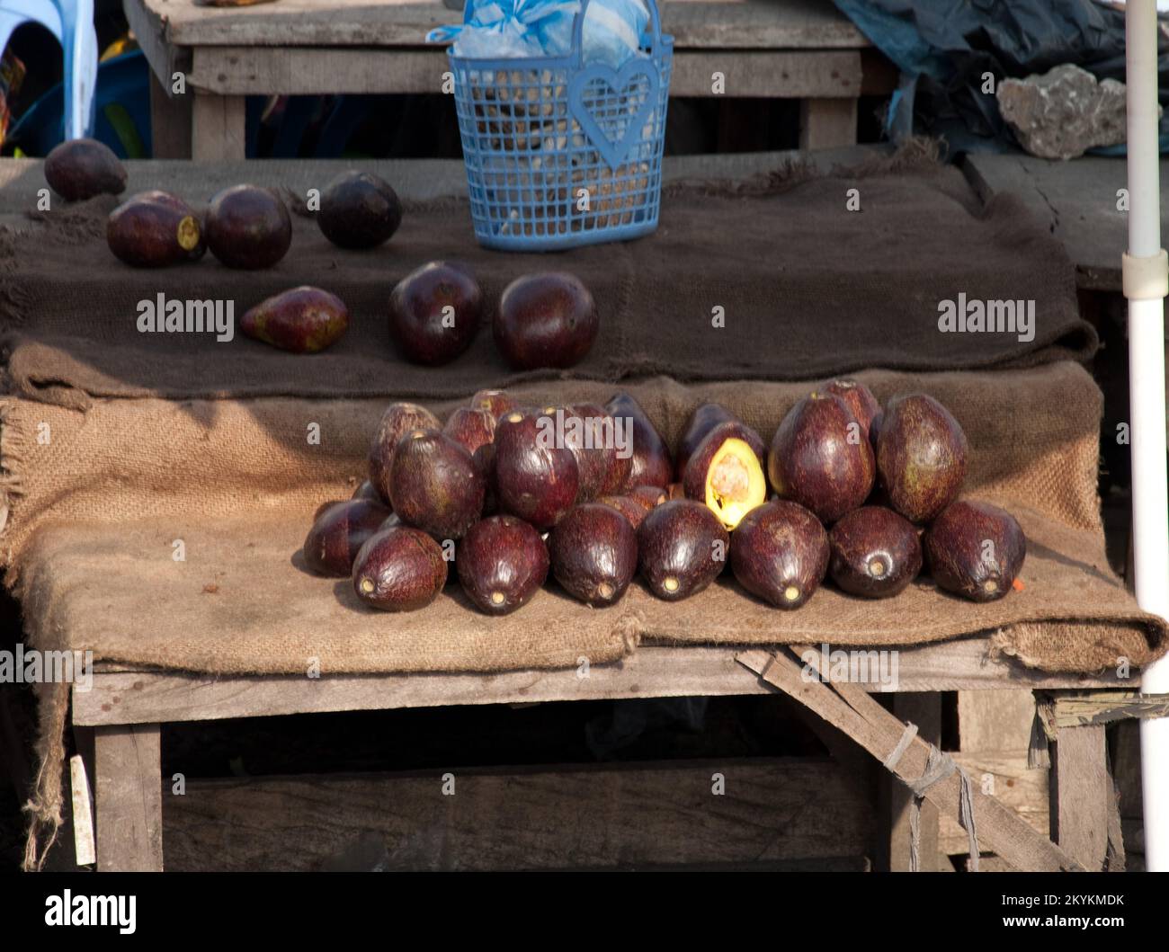 Avocados on sale at the local market, Kinshasa, Democratic Republic of ...