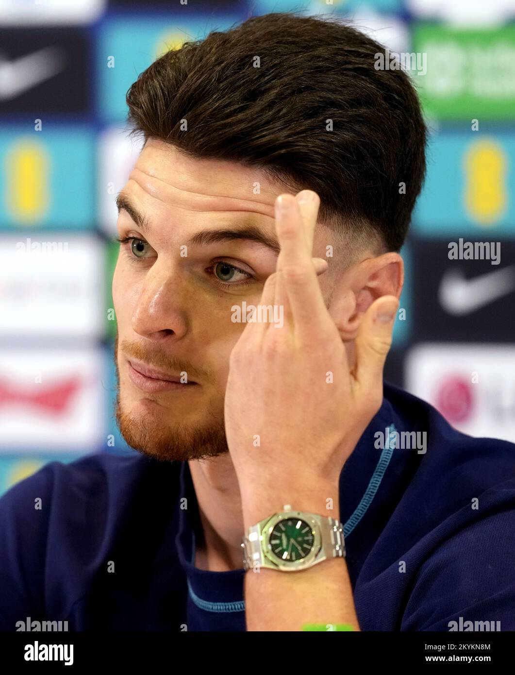England's Declan Rice during a press conference at Al Wakrah Sports ...